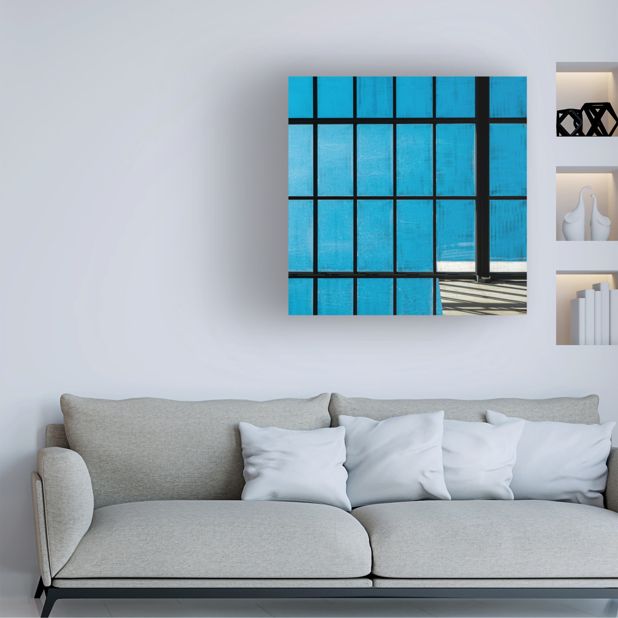 Ebern Designs Blue Abstract On Canvas by Markus Auerbach Print | Wayfair